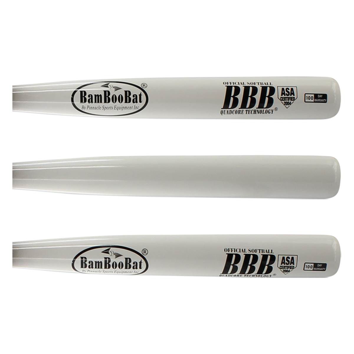 BamBooBat Bamboo Wood Slow Pitch Softball Bat HBBW34S White/Black ...