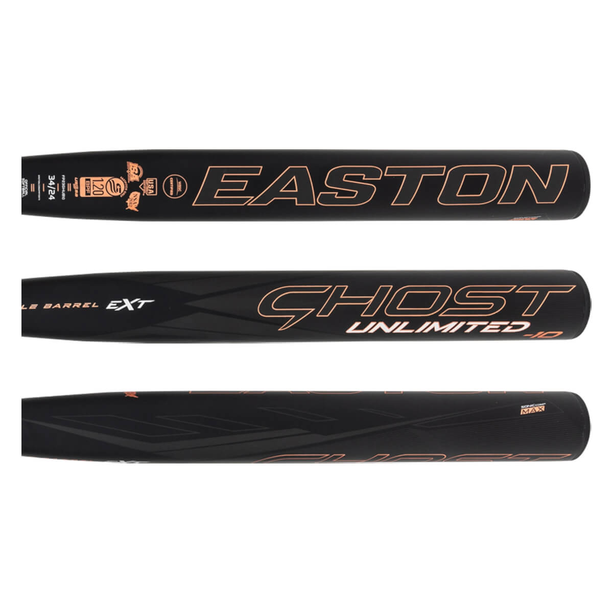 Easton Ghost Unlimited Pitch Black -10 Fastpitch Softball Bat ...
