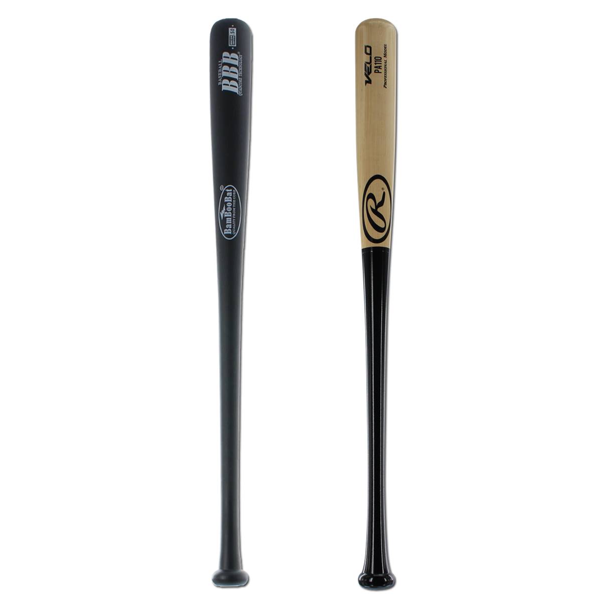 BamBooBat Bamboo Wood and Rawlings VELO Maple Wood Baseball Bats ...