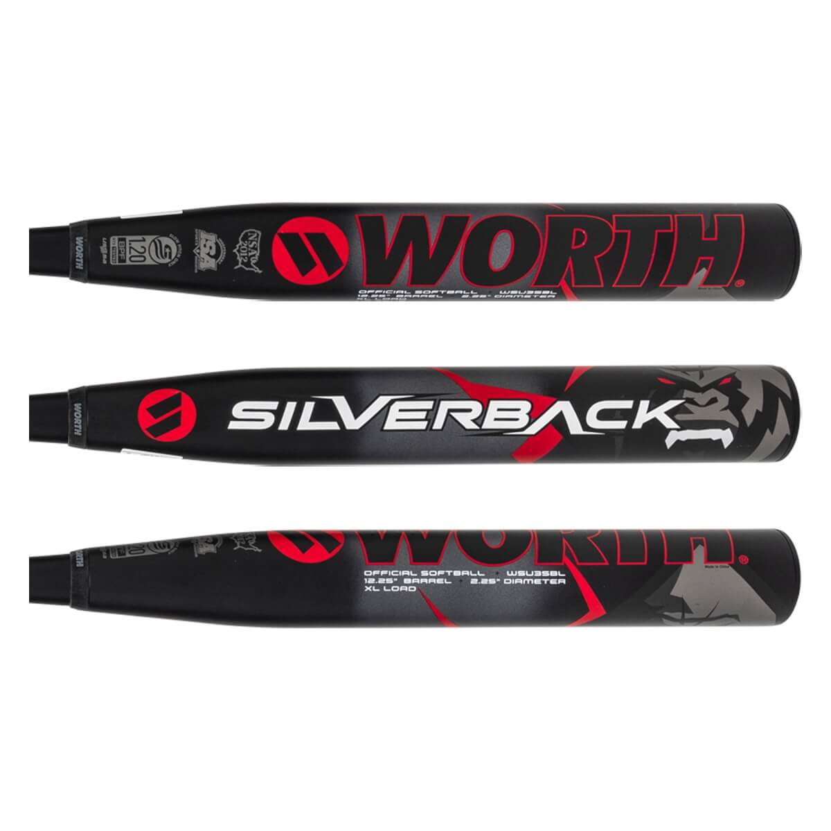Worth Silverback 12.25" XL USSSA Slow Pitch Softball Bat (WSU3SBL) | JustBats.com