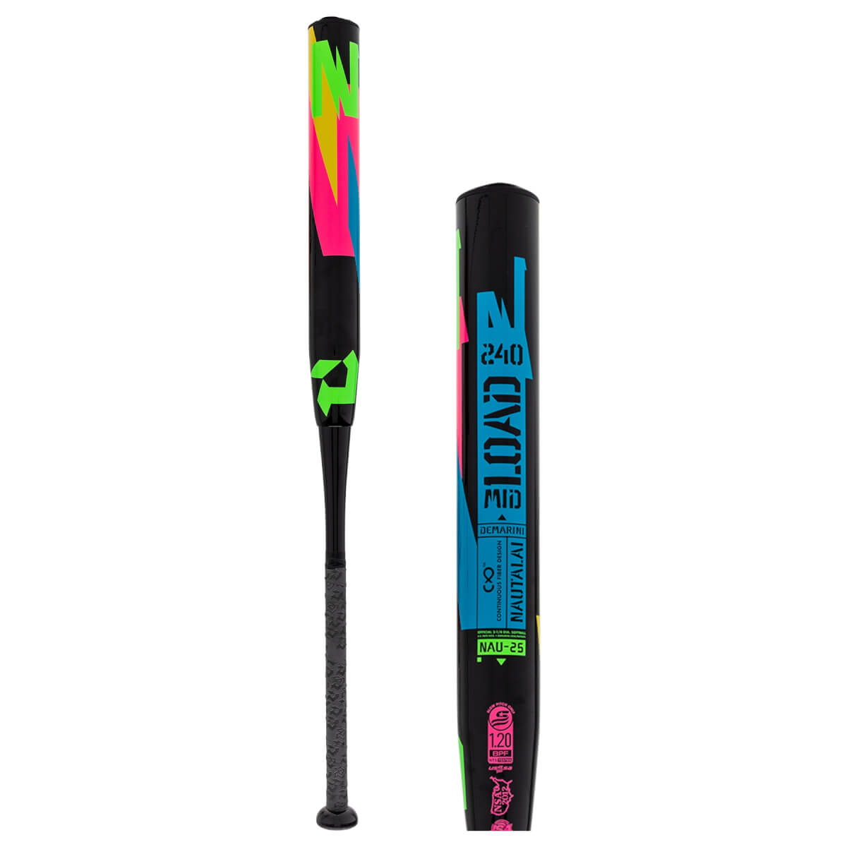 2025 DeMarini Nautalai 13.5" Midloaded USSSA Slow Pitch Softball Bat ...