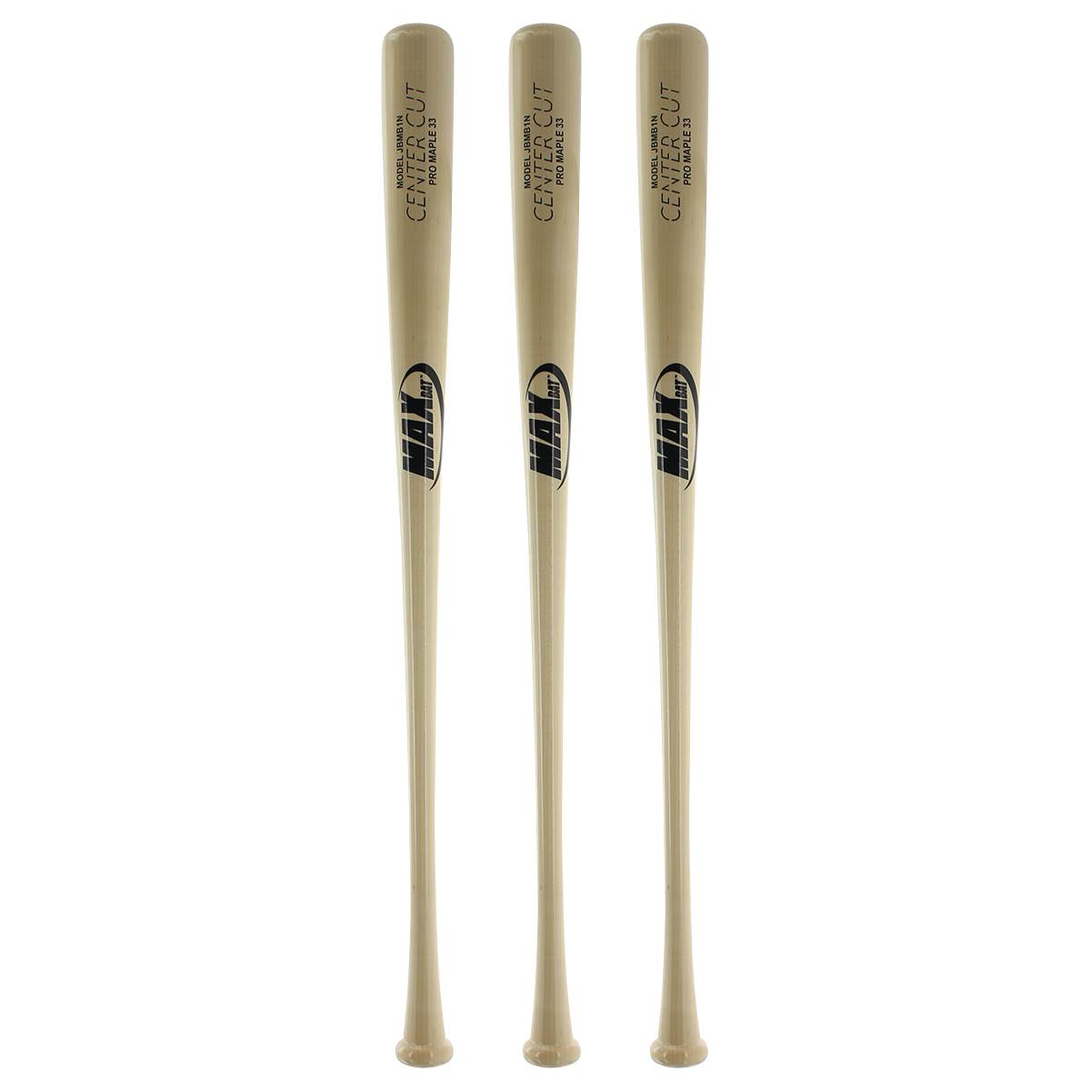 Bat Pack MaxBat Center Cut Maple Wood Baseball Bat: JBMB1N 3-Pack ...