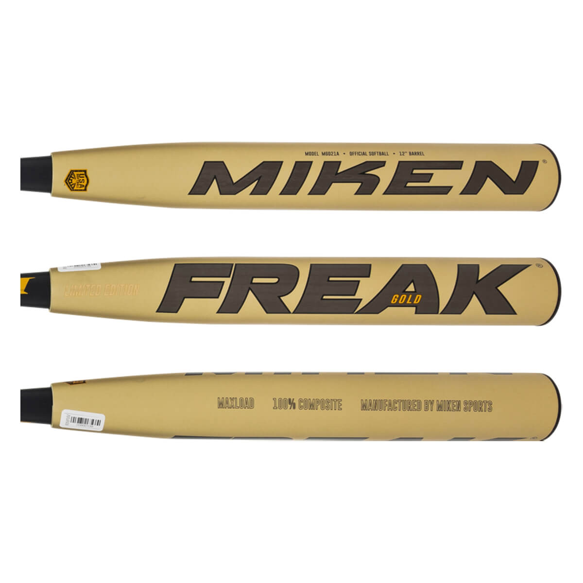 Miken Freak Gold 12" Maxload USA Slow Pitch Softball Bat (MGD21A ...