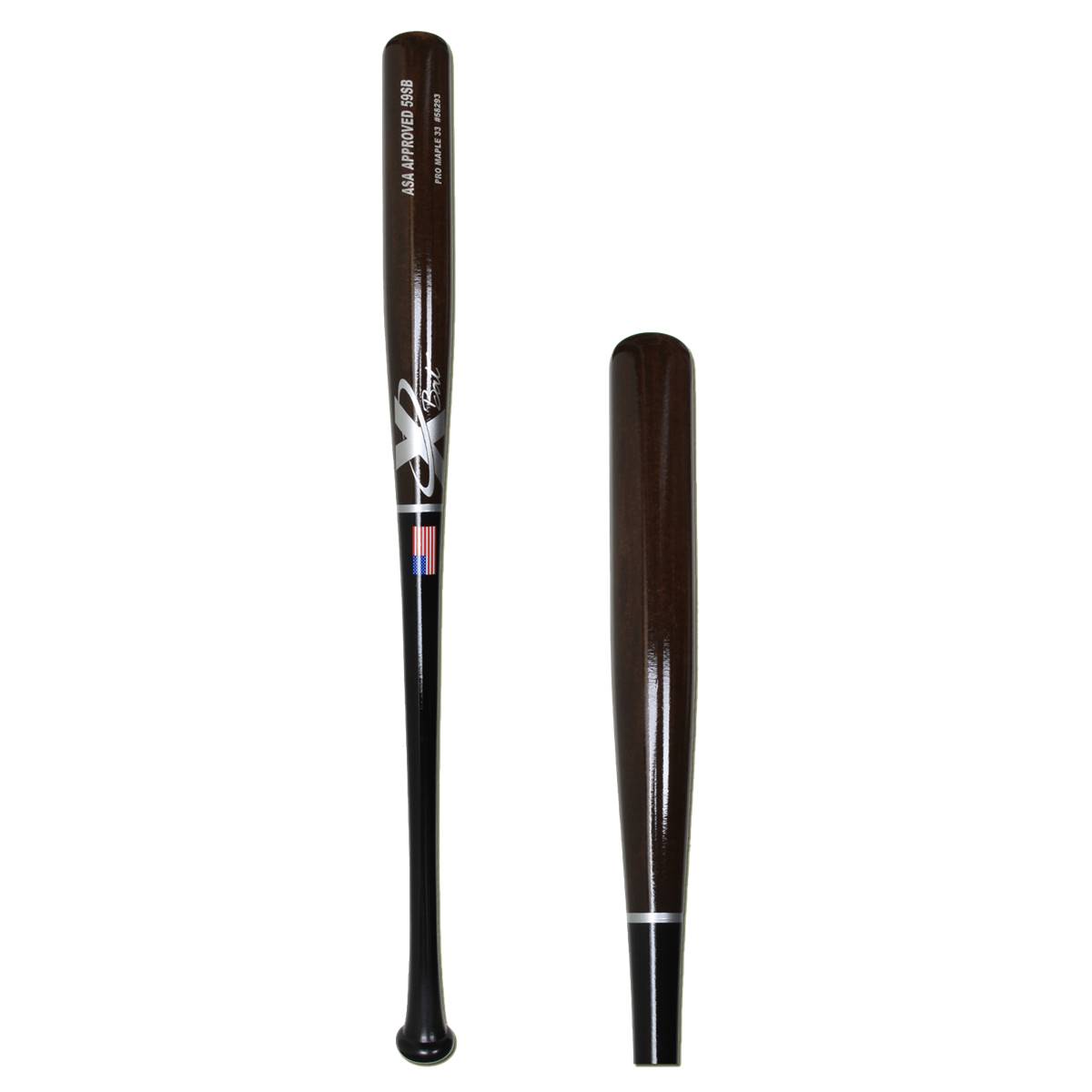 X Maple Wood Slow Pitch Softball Bat: SB59 Black/Walnut | JustBats.com