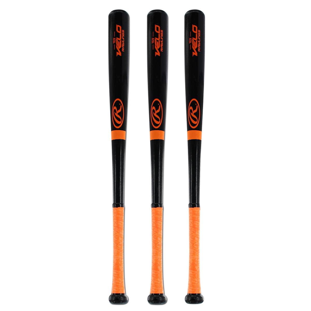 Bat Pack Rawlings -7.5 VELO Ash Youth Wood Baseball Bat: Y62V 3-Pack ...