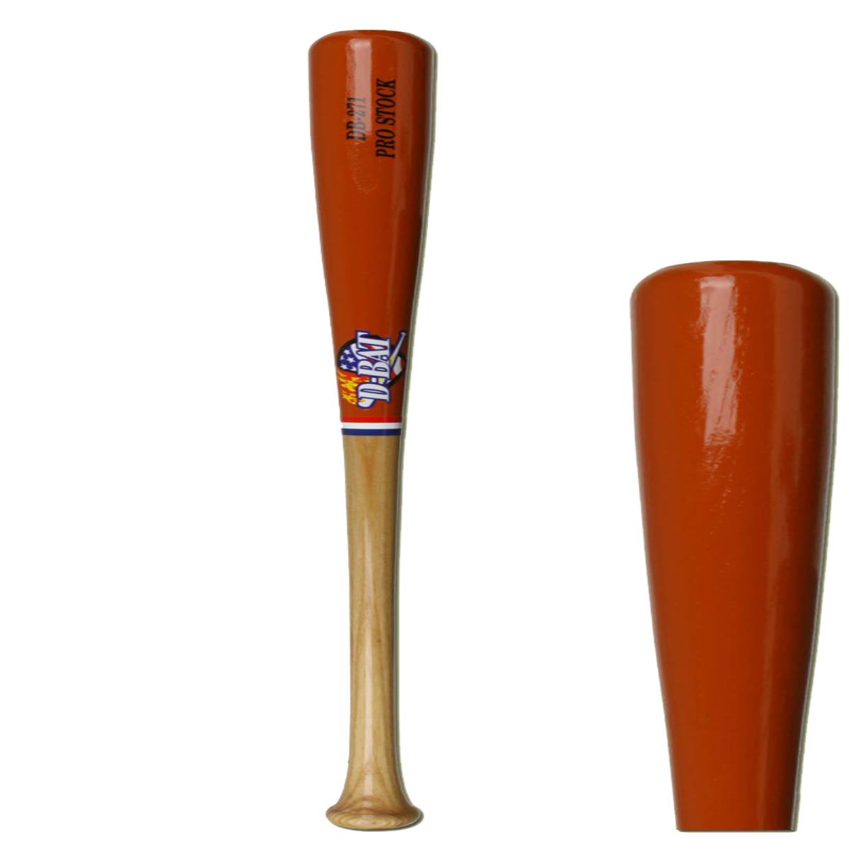D-BAT Pro Stock Ash Wood Baseball Bat: 271ASH Orange/Natural | JustBats.com