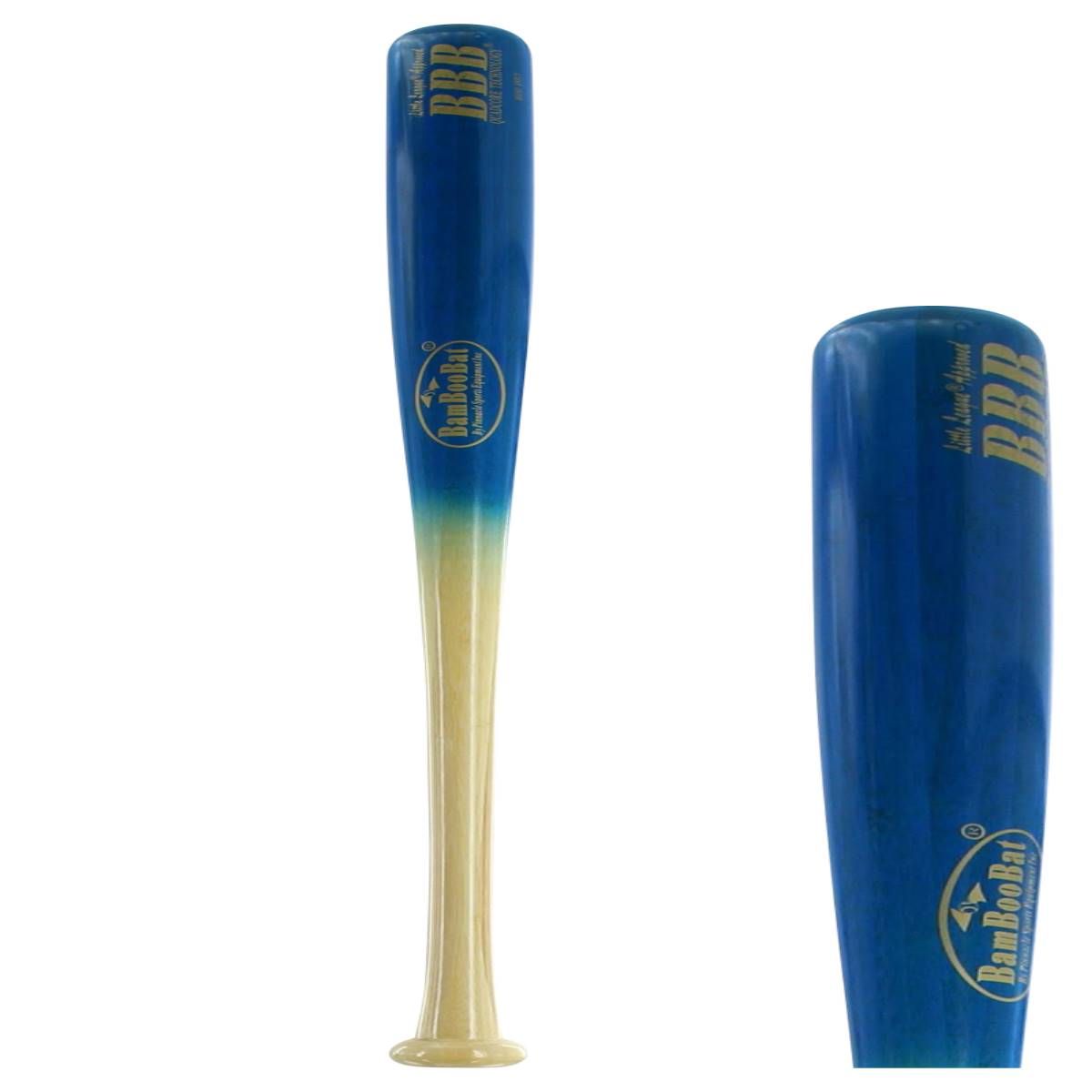 BamBooBat Bamboo Wood Youth Baseball Bat: HNBUY Natural/Royal ...