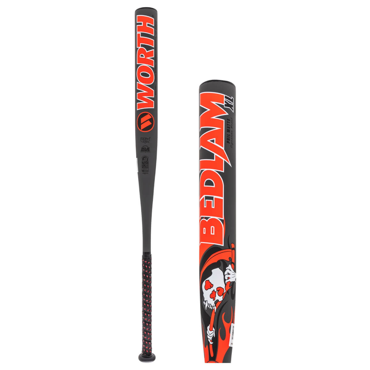 2024 Worth Bedlam Phil Matte 12.75" XL USSSA Slow Pitch Softball Bat (WSU4PMB1L) | JustBats.com