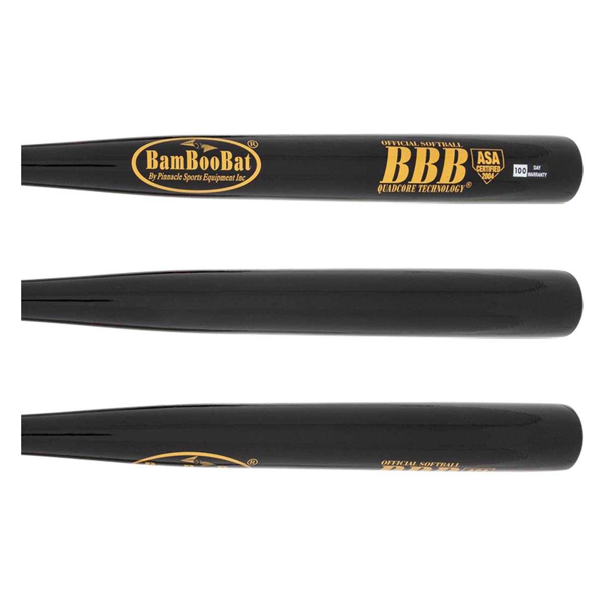 BamBooBat Bamboo Wood ASA Slow Pitch Softball Bat HNBB34S Natural/Black ...