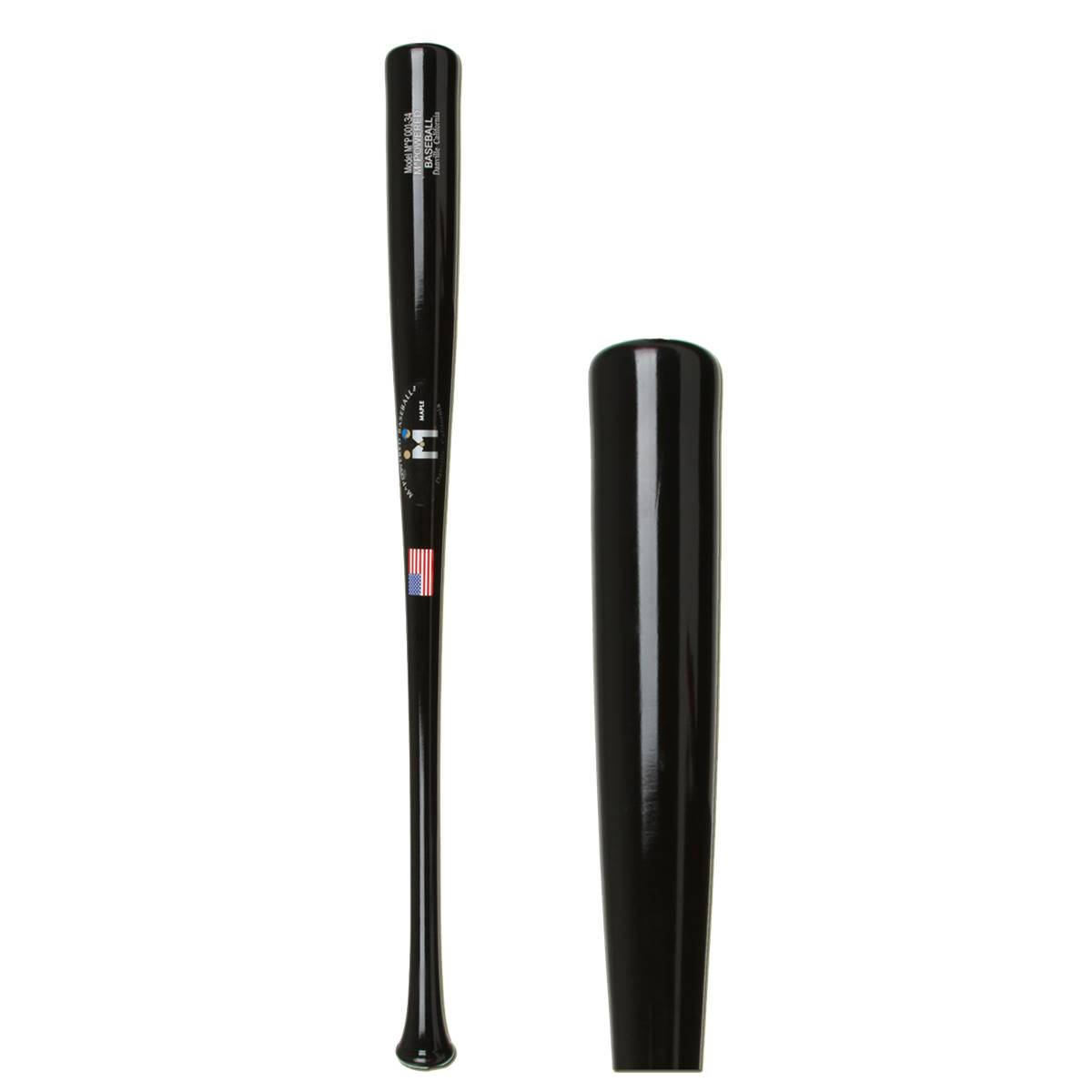 M^Powered Sugar Maple Wood Baseball Bat: SM001 Black Adult | JustBats.com