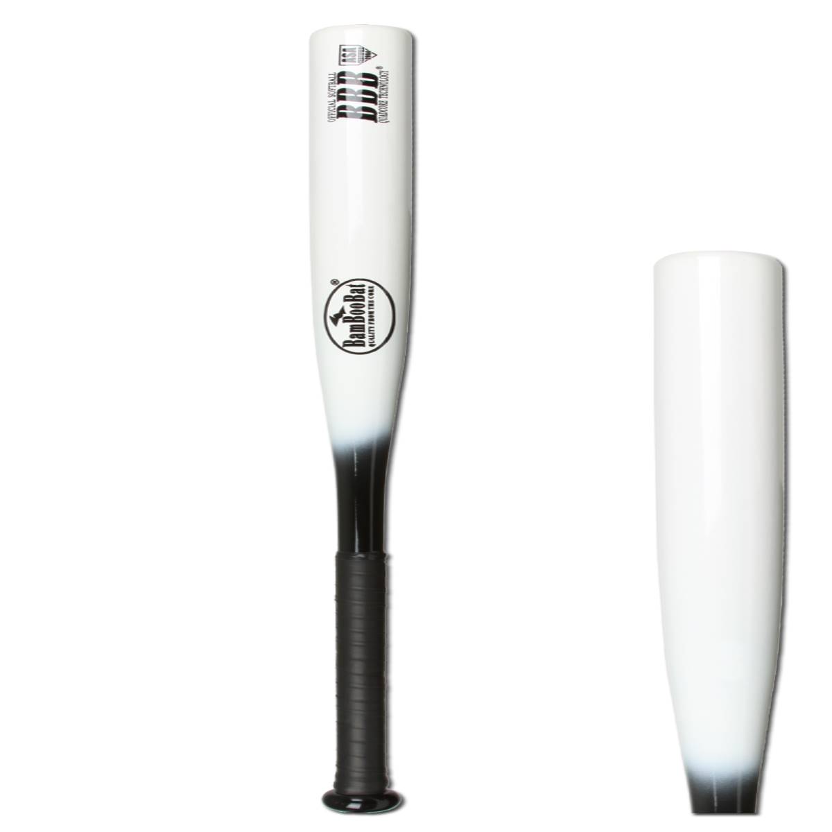 BamBooBat Bamboo Wood Slowpitch Softball Bat: HBBW34S Black/White ...