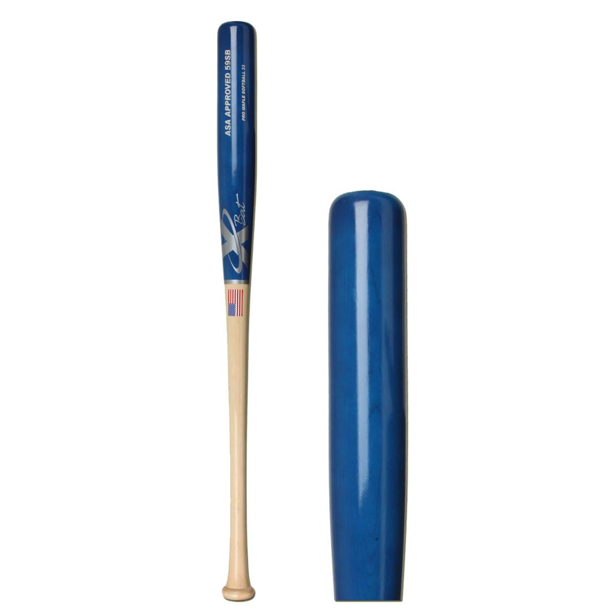 Xbat Maple Wood Softball Bat: SB59 Royal Blue/Natural *Demo* | JustBats.com