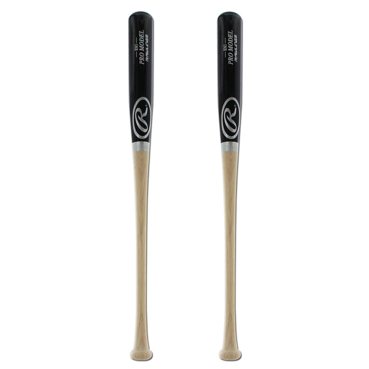 Bat Pack Rawlings Pro Model Ash Wood Baseball Bat: B243 2-Pack ...
