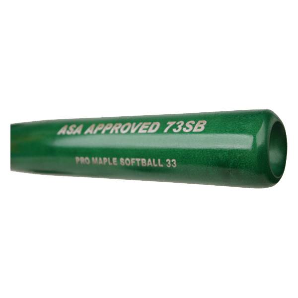 X Maple Wood Slow Pitch Softball Bat: SB73 Emerald Natural/Emerald ...