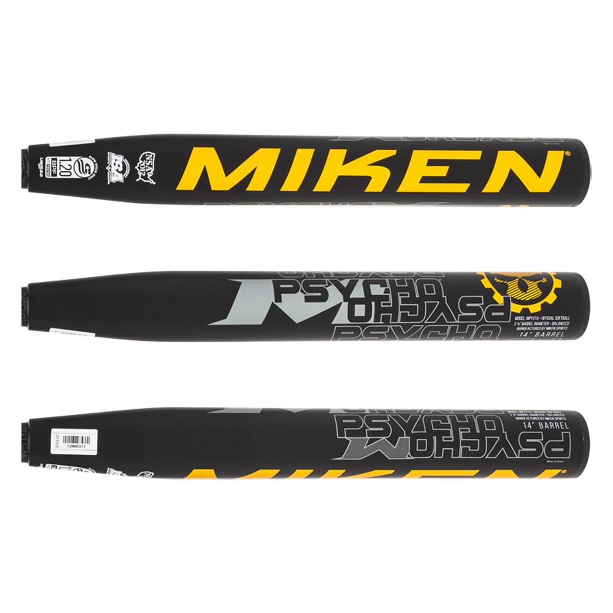 Miken Psycho 14" Balanced USSSA 240 Slow Pitch Softball Bat (MPY21U ...