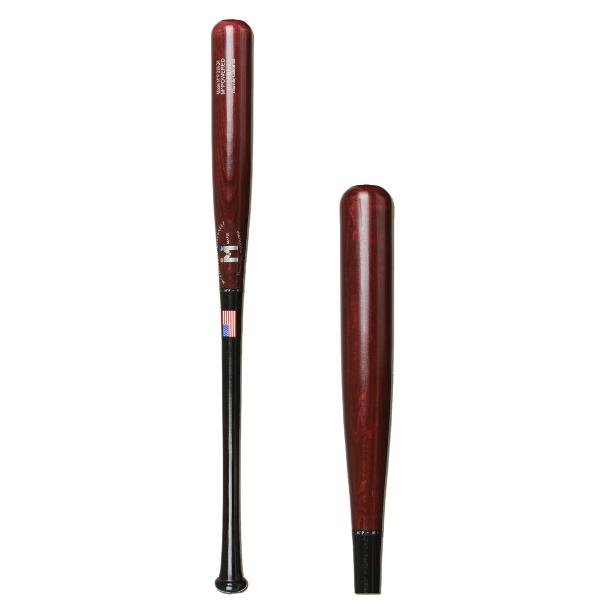 M^Powered Sugar Maple Wood Baseball Bat: SM018 Black/Cherry Adult ...
