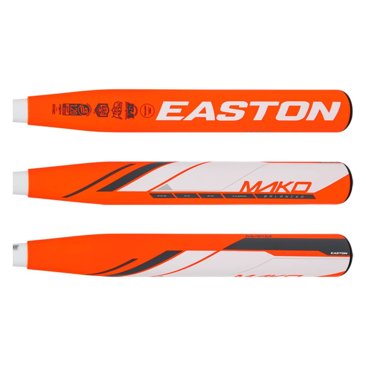 Easton MAKO 13" Balanced Dual Stamp Slow Pitch Softball Bat (SPEM13B ...