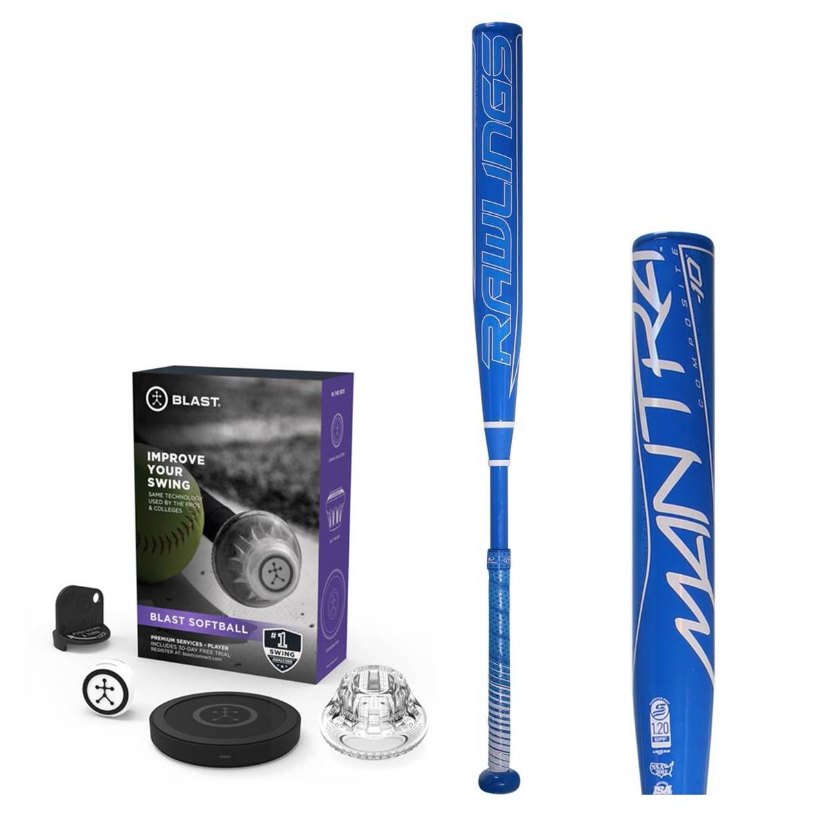 Rawlings Mantra -10 and Blast Motion Softball Swing Analyzer | JustBats ...