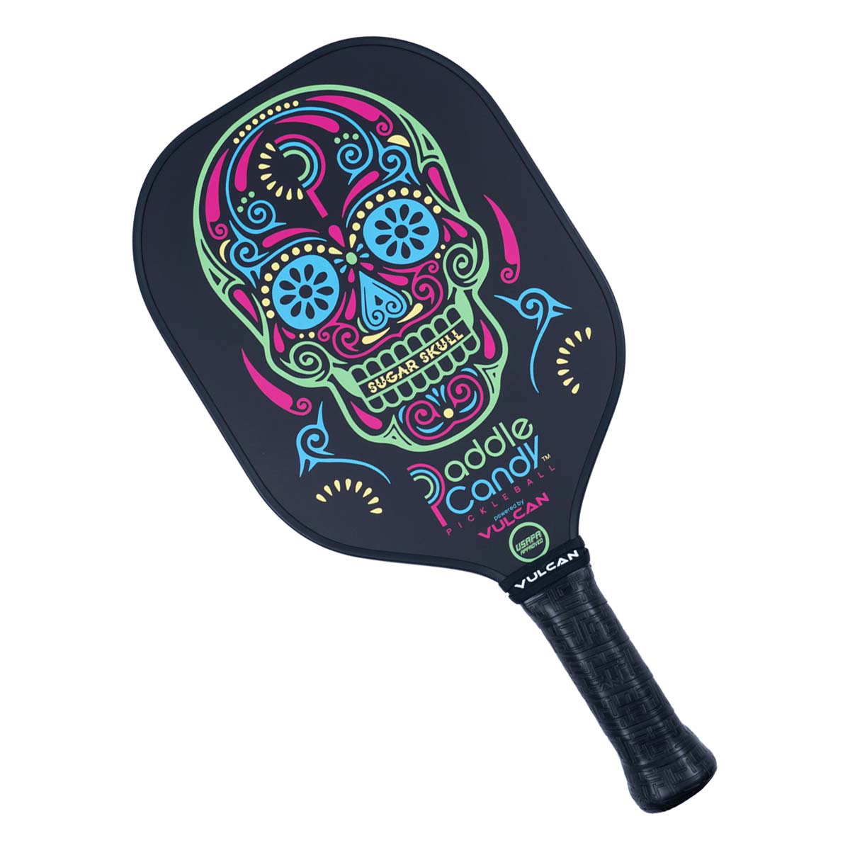 Vulcan Paddle Candy "Sugar Skull" Middleweight Carbon Fiber Pickleball ...